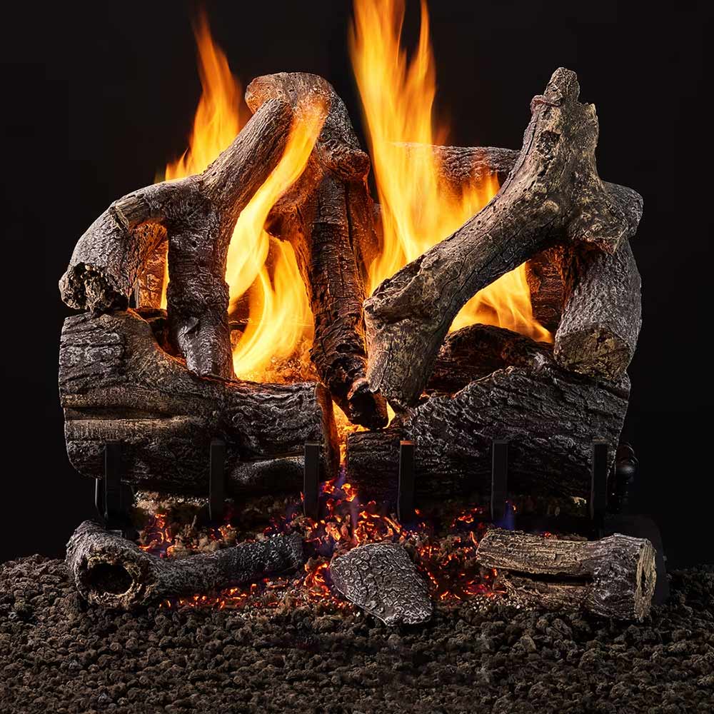 Majestic Grand Oak Indoor Vented Gas Log Set – Fireplaces Direct