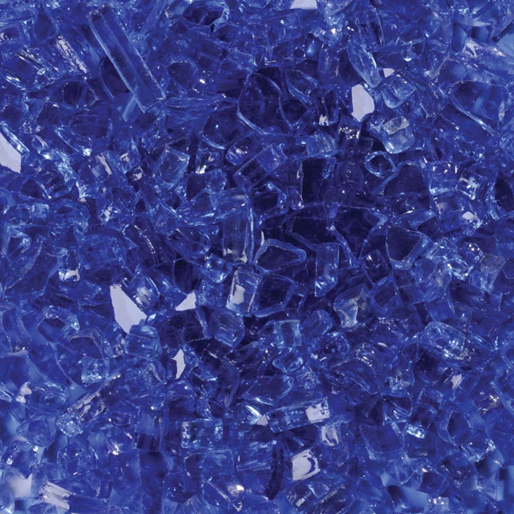 Superior CRSHGL-RBLU Decorative Reflective Blue Fire Glass, 5 lbs ...