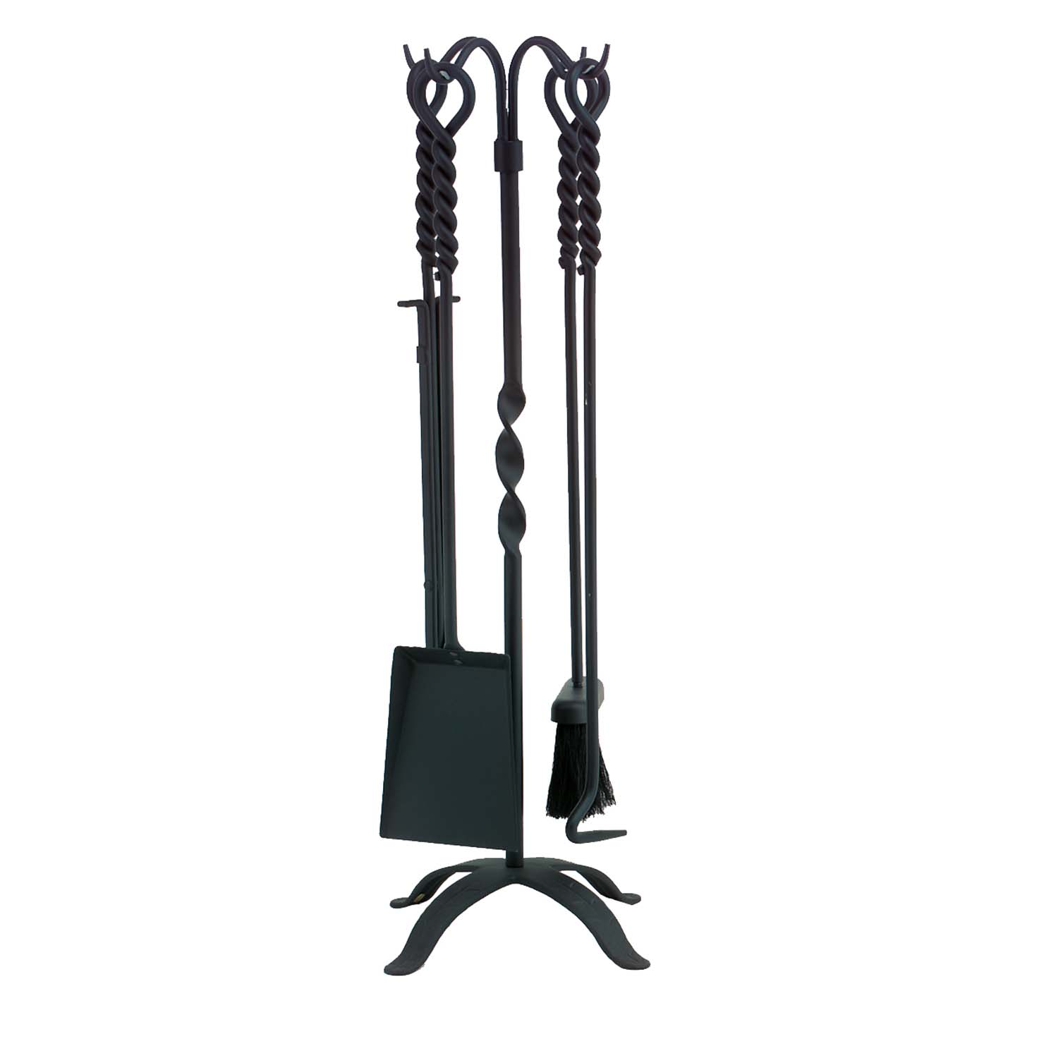 Dagan Five Piece Wrought Iron Fireplace Tool Set, Black – Fireplaces Direct