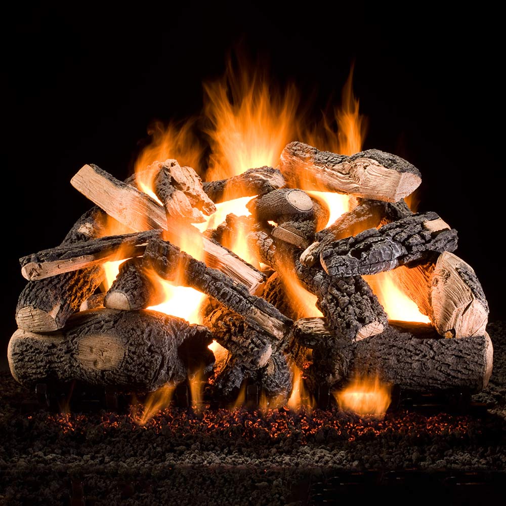 Hargrove Kodiak Char Triple Stack Vented Gas Log Set with Burner Kit ...