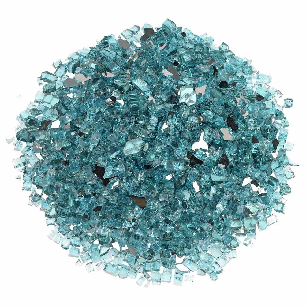 American Fire Glass 1/4-Inch Premium Fire Glass, 10 lbs, Azuria Reflec ...